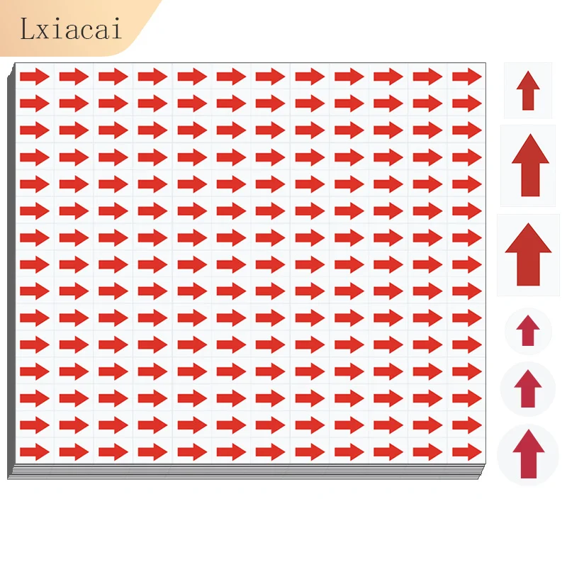 Red-Arrow-Stickers-Self-Adhesive-Custom-Labels-Round-Square-Unhealthy ...