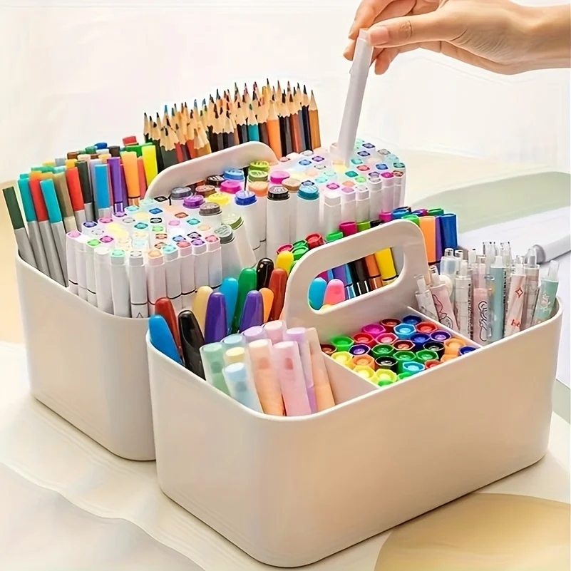 1pc One All-in-One Storage Basket with Handle,Easy to Organize Portable ...