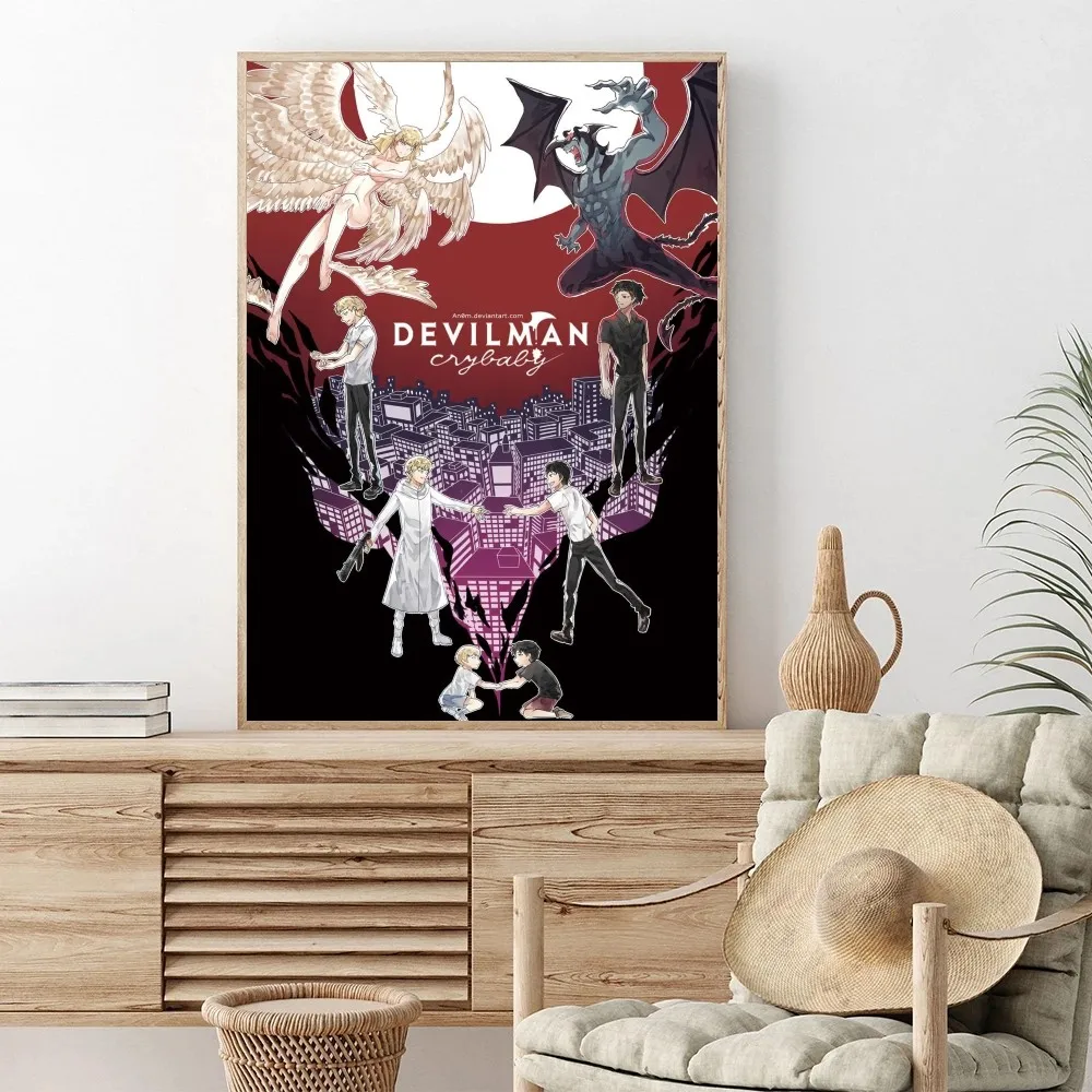 Póster de anime Devilman Crybaby sin marco, papel Kraft para club, bar ...