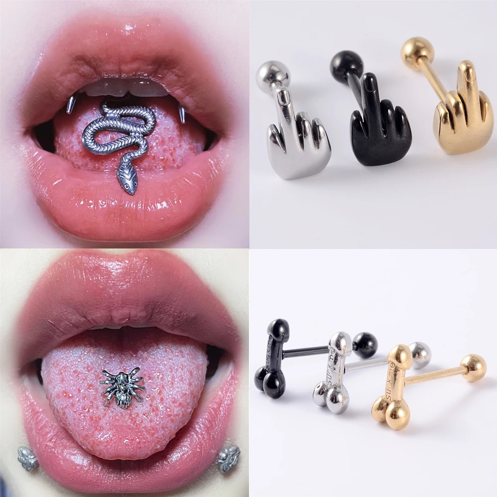 Piercing de acero quirúrgico de serpiente Gótica para mujer y hombre, 1 ...