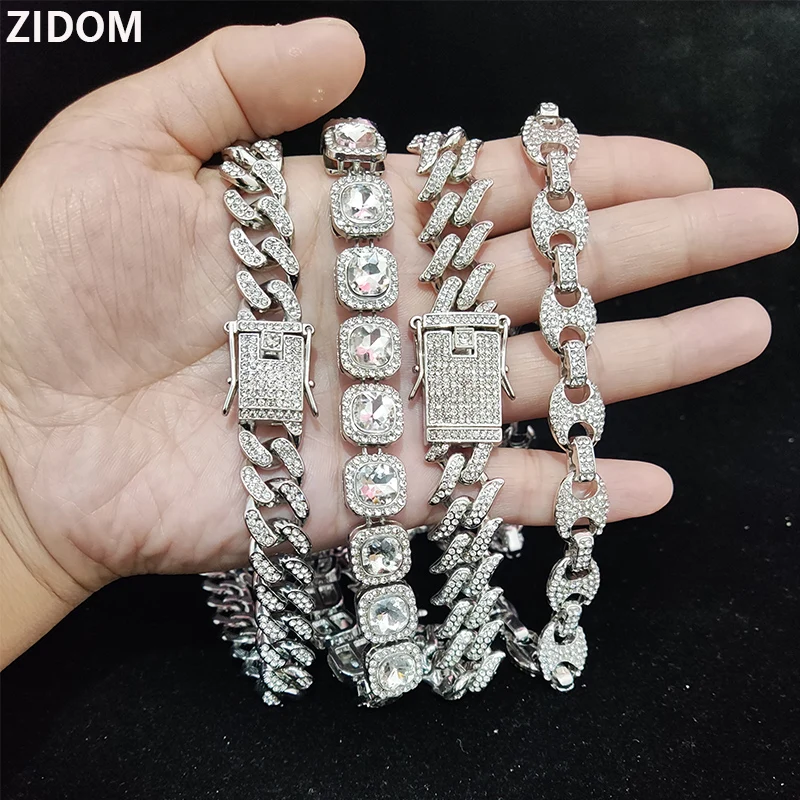 Hip-Hop-Iced-Out-Bling-Big-Size-Chain-Men-Women-Necklace-High-quality ...