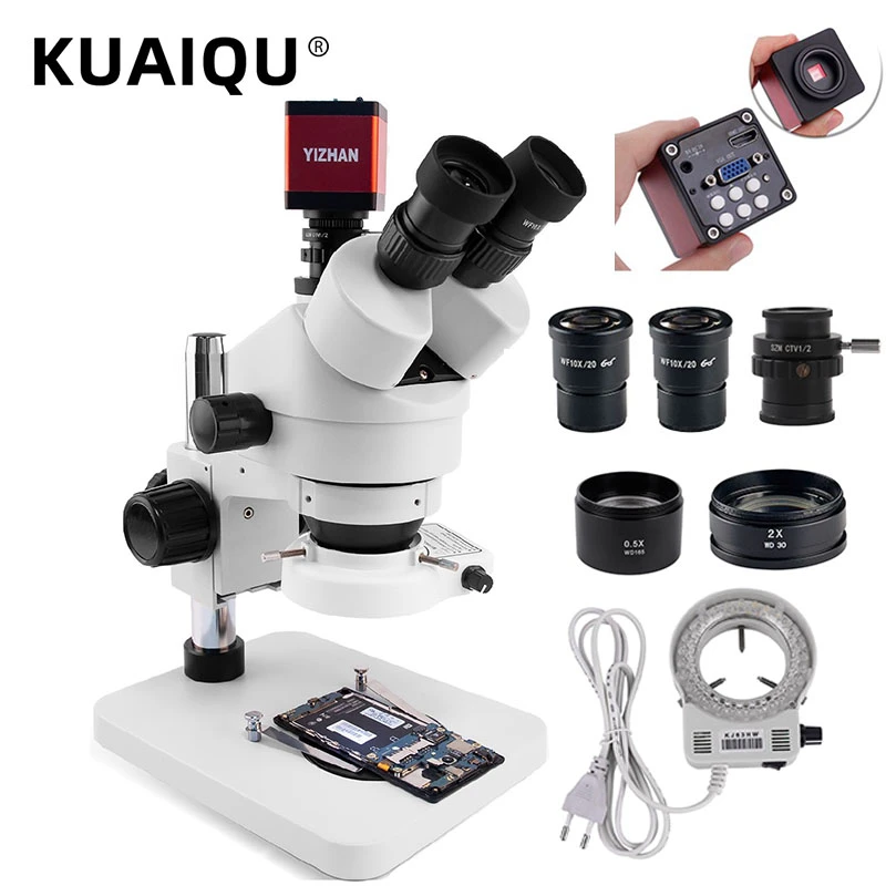 3.5x-90x Industrial Trinocular Stereo Microscope Magnification ...