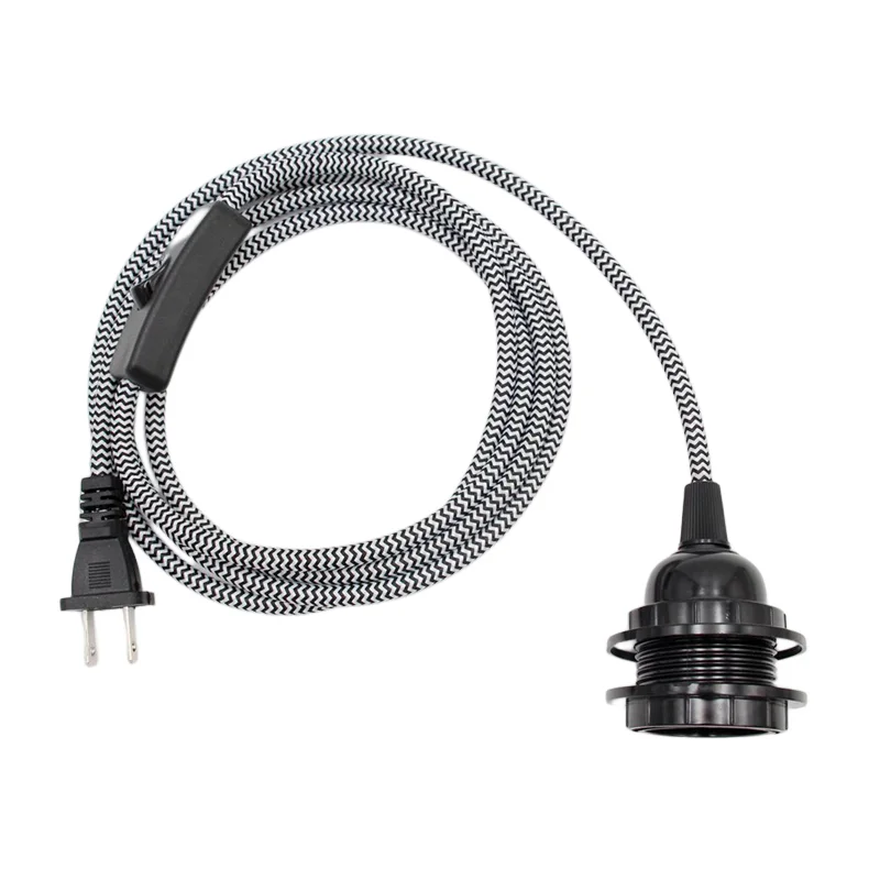 Generic 2 Prong Plug Power Cords With Inline Switch Screw Bulb Socket ...