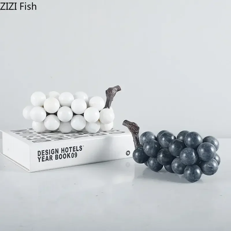 Minimalism Marble Grape String Sculpture Desk Decoration Imitation ...