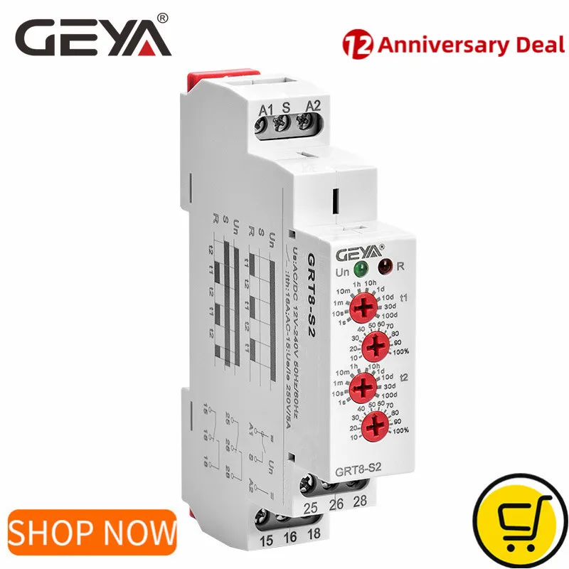GEYA GRT8 S Cycle Timer Relay 12V Cycle Timer 16A Electronic Repeat ...