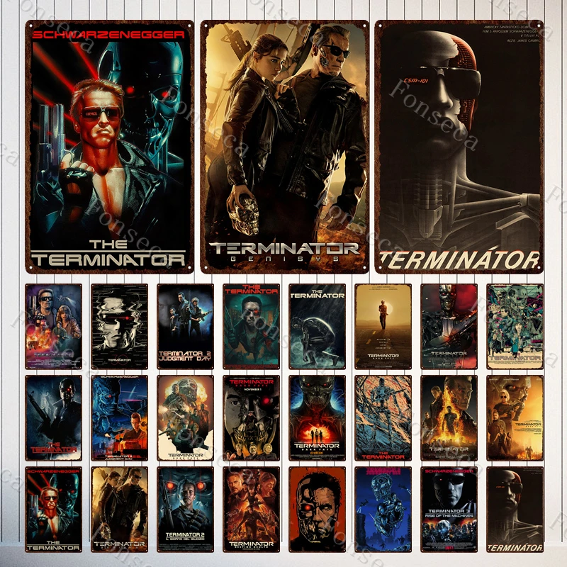 Cartel-de-Metal-de-pel-cula-Terminator-2-cartel-de-esta-o-placas-de ...