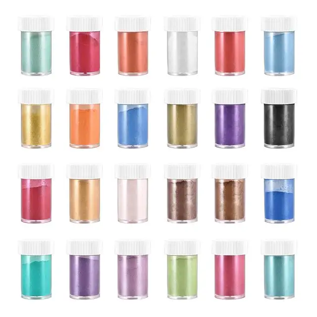 24Colors Epoxy Resin Dye Mica Powder Powdered Pigments Set Resin Mica ...