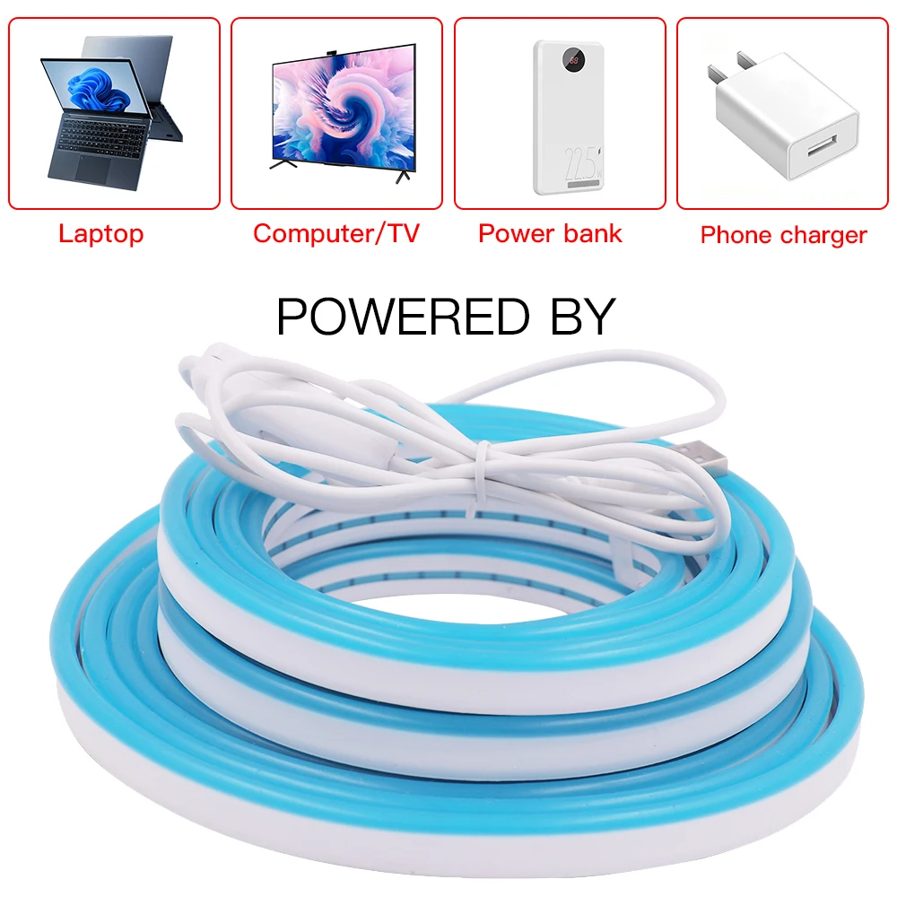 BANDE LED,Red-0.5m--Bande lumineuse Led USB avec interrupteur marche ...