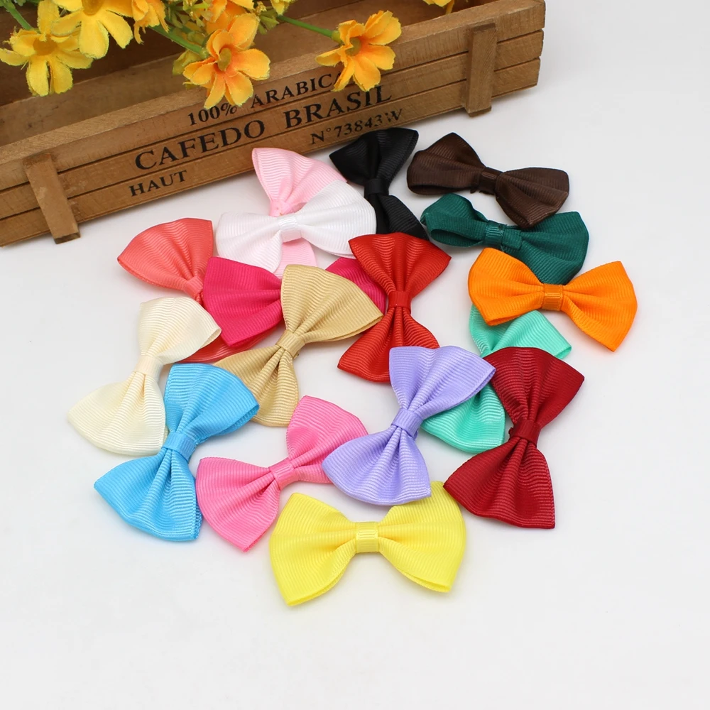 20 or 50pcs /lot 40-60mm Satin Ribbon Bows DIY Sewing Garment Wedding ...