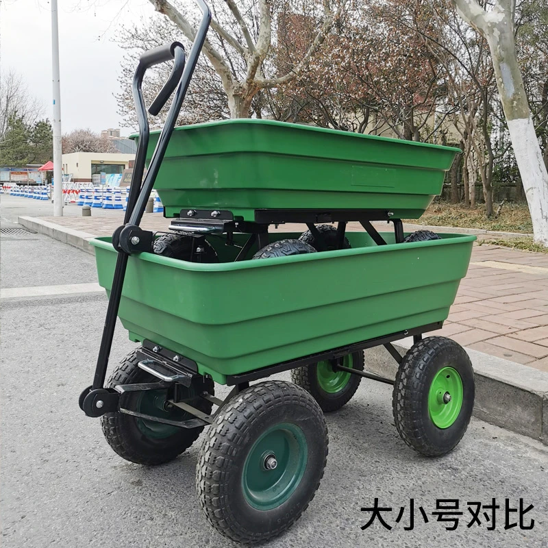 Household Gardening Vehicle Flat Trailer Cart Dump Folding Agricultural ...