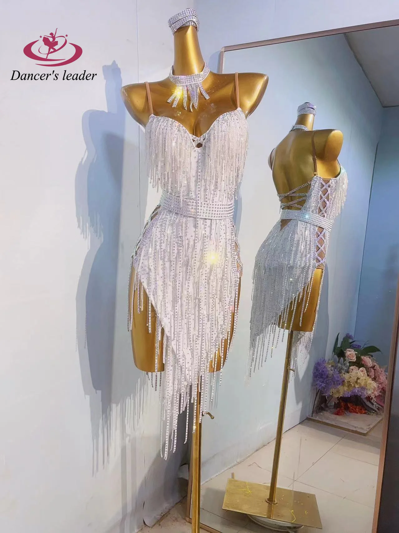 Latin-Dance-Competition-Women-s-High-end-Skirt-Custom-Full-Diamond ...