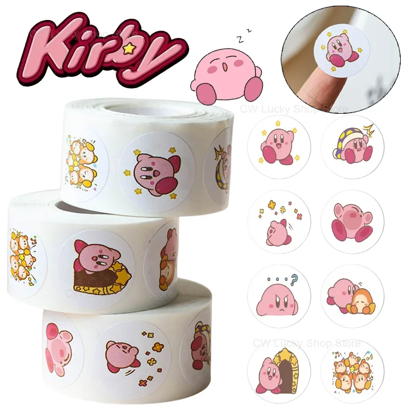 500pcs-Kirby-Cartoon-Sticker-2-5cm-Round-Sealing-Label-Envelope-Seal ...