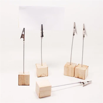10 pcs New Portable Wooden Place Card Holder Clips Wedding Place Card ...