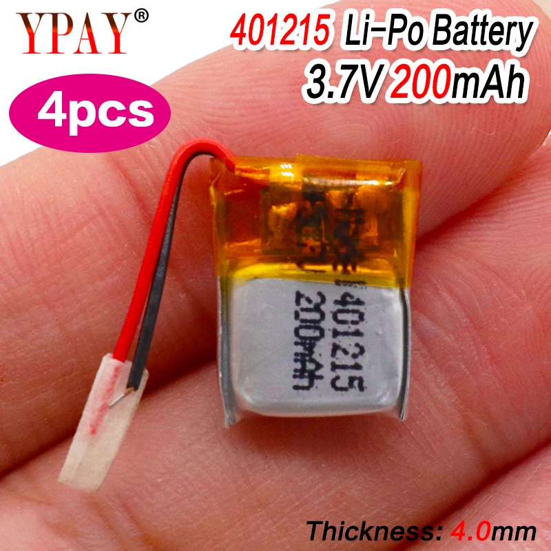 4pcs-Polymer-Battery-3-7V-Polymer-Lithium-Battery-401215-200mah-MP3-MP4 ...