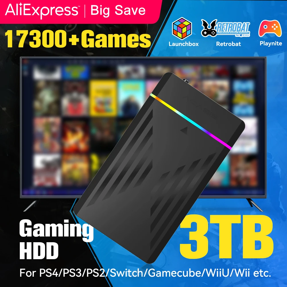 3TB-Portable-Gaming-HDD-LaunchBox-Retrobat-Playnite-Retro-Game-Console ...