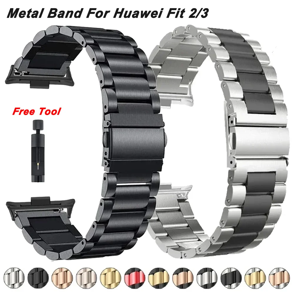 Stainless Steel Strap For Huawei Watch Fit 3 Bracelet Metal Band ...