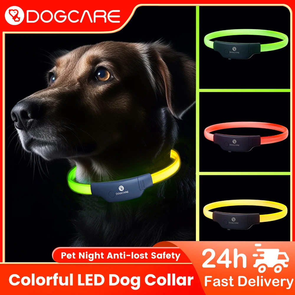 DOGCARE-LC01-LED-Dog-Collar-Colorful-Luminous-Collar-300m-Visible-Anti ...