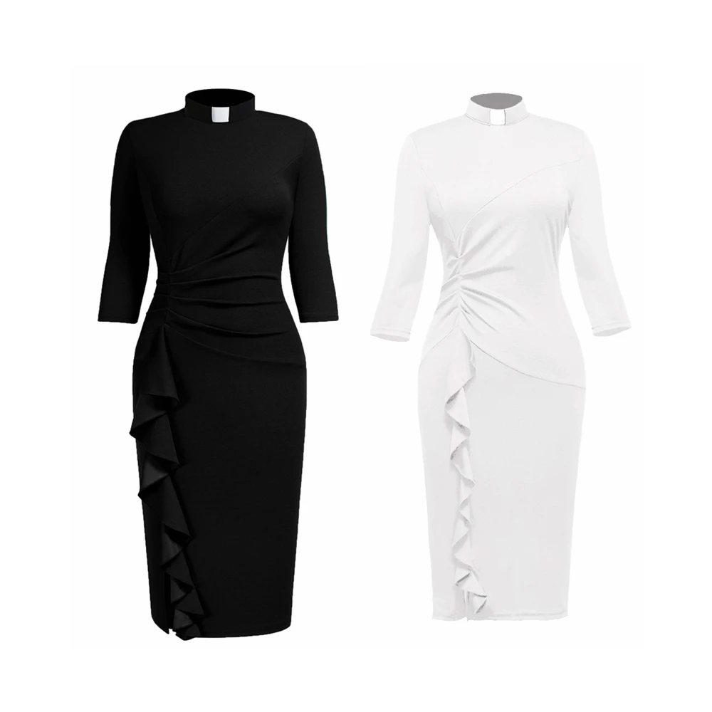 Priest Costume For Women Priestess Pastor Preacher Clergy Bodycon Dress ...