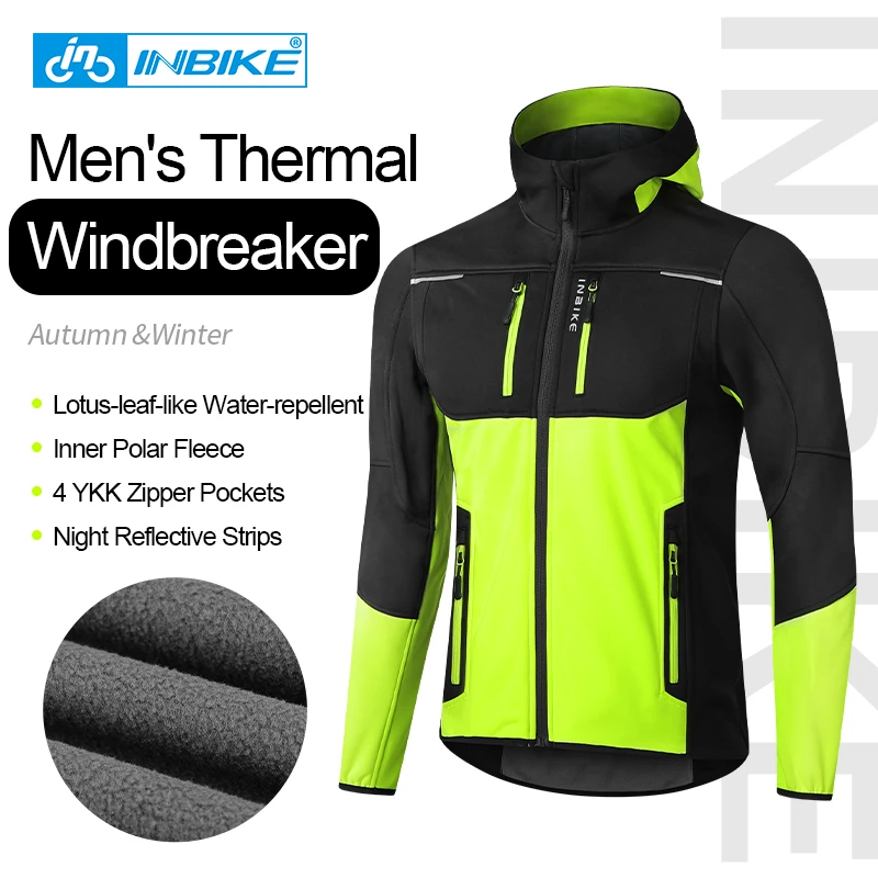 INBIKE Men's Winter Jacket with Hood Windproof Waterproof Warm Coat for Bicycle Clothing Outwear ...