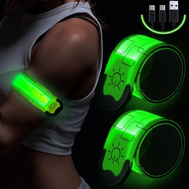 Outdoor Sports Night Running Armband LED Lamp USB Rechargeable Safety ...