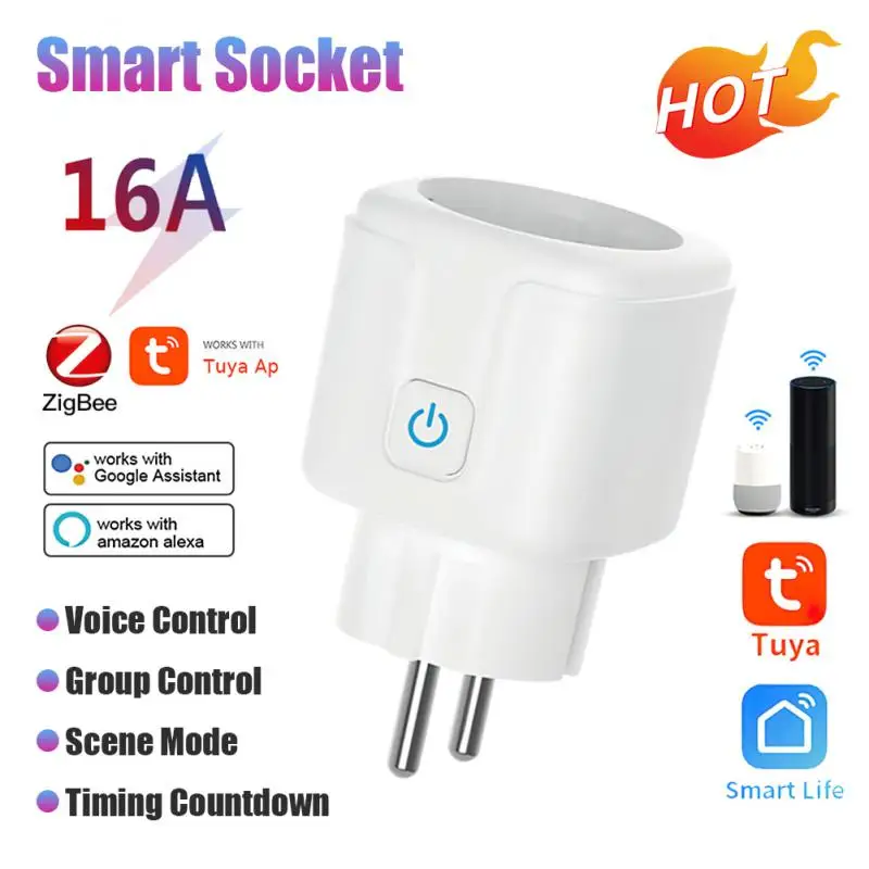 Enchufe-inteligente-WiFi-con-Monitor-de-potencia-enchufe-europeo-de-16A-funci-n-de-sincronizaci ...