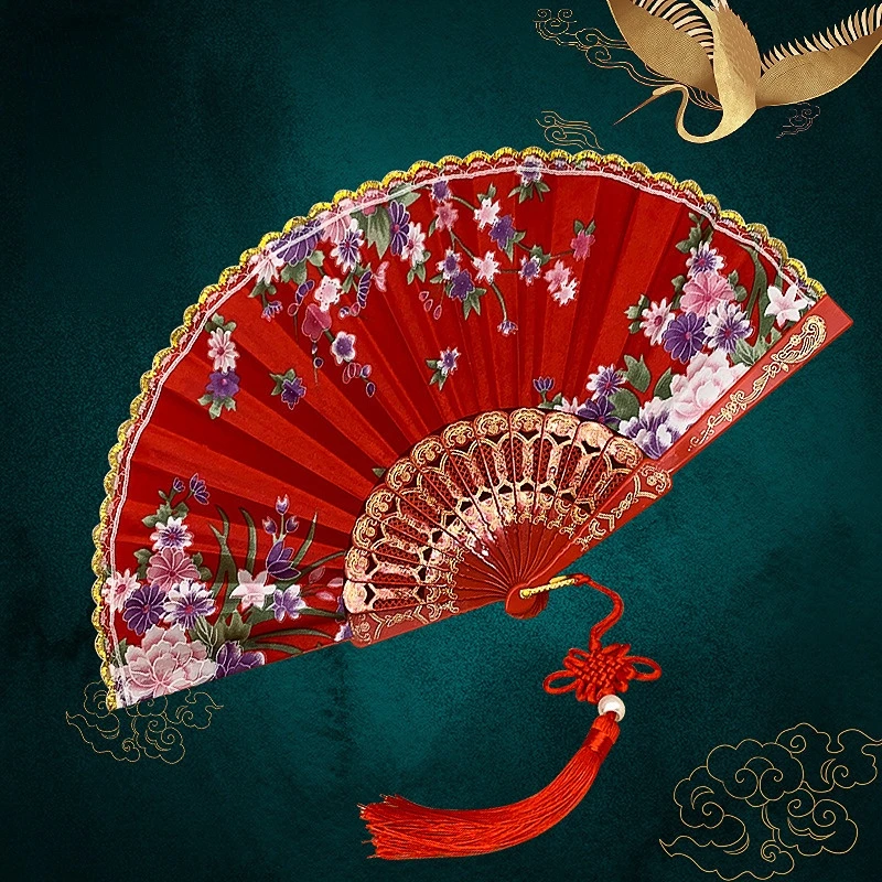 Silk-Cloth-Gold-Edge-Fans-Chinese-Traditional-Dance-Fan-Chinese-Style ...