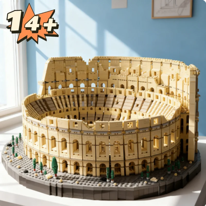 MOC Building Blocks Roman Colosseum Architecture Model DIY Assemble ...
