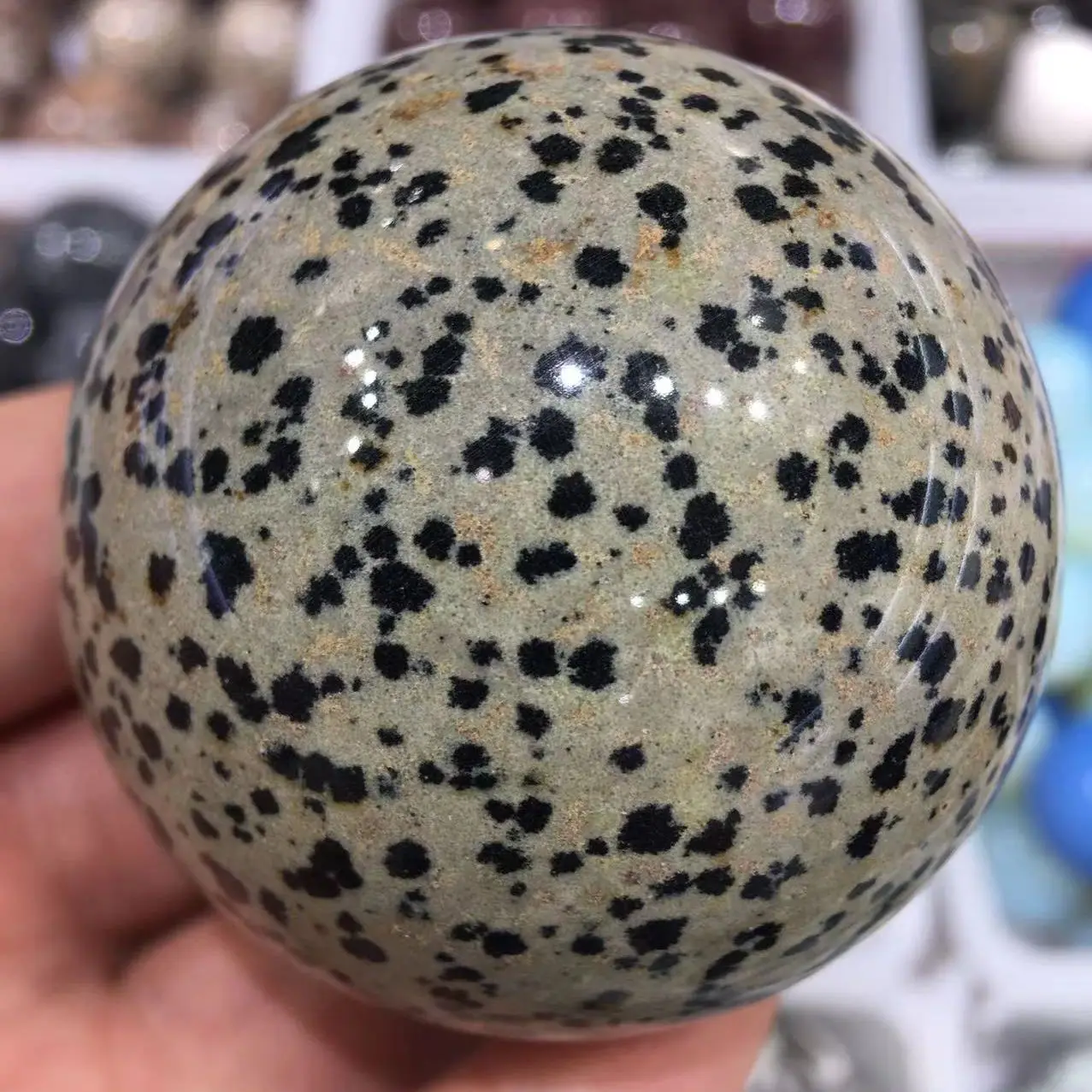 Beautiful-Natural-Sesame-Stone-BALL-Crystal-Sphere-Home-Decoration ...