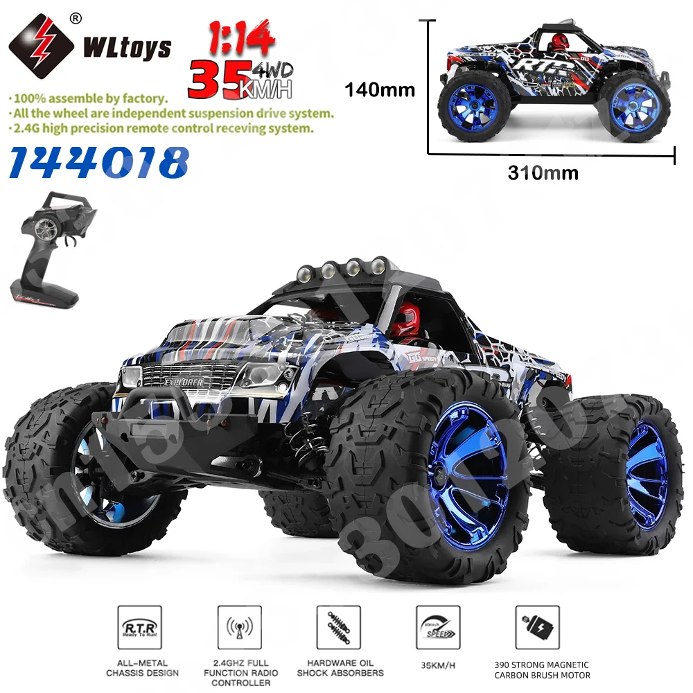New-WLtoys-144018-1-14-RC-Car-390-Carbon-Brush-Electric-High-Speed-35Km ...