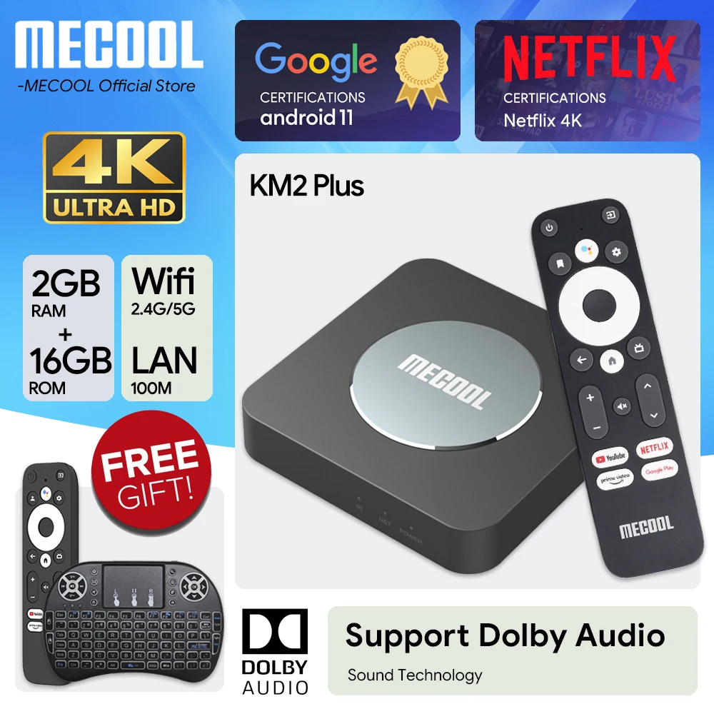 MECOOL-Android-TV-Box-KM2-Plus-4K-Amlogic-S905X4-2G-DDR4-Ethernet-WiFi ...