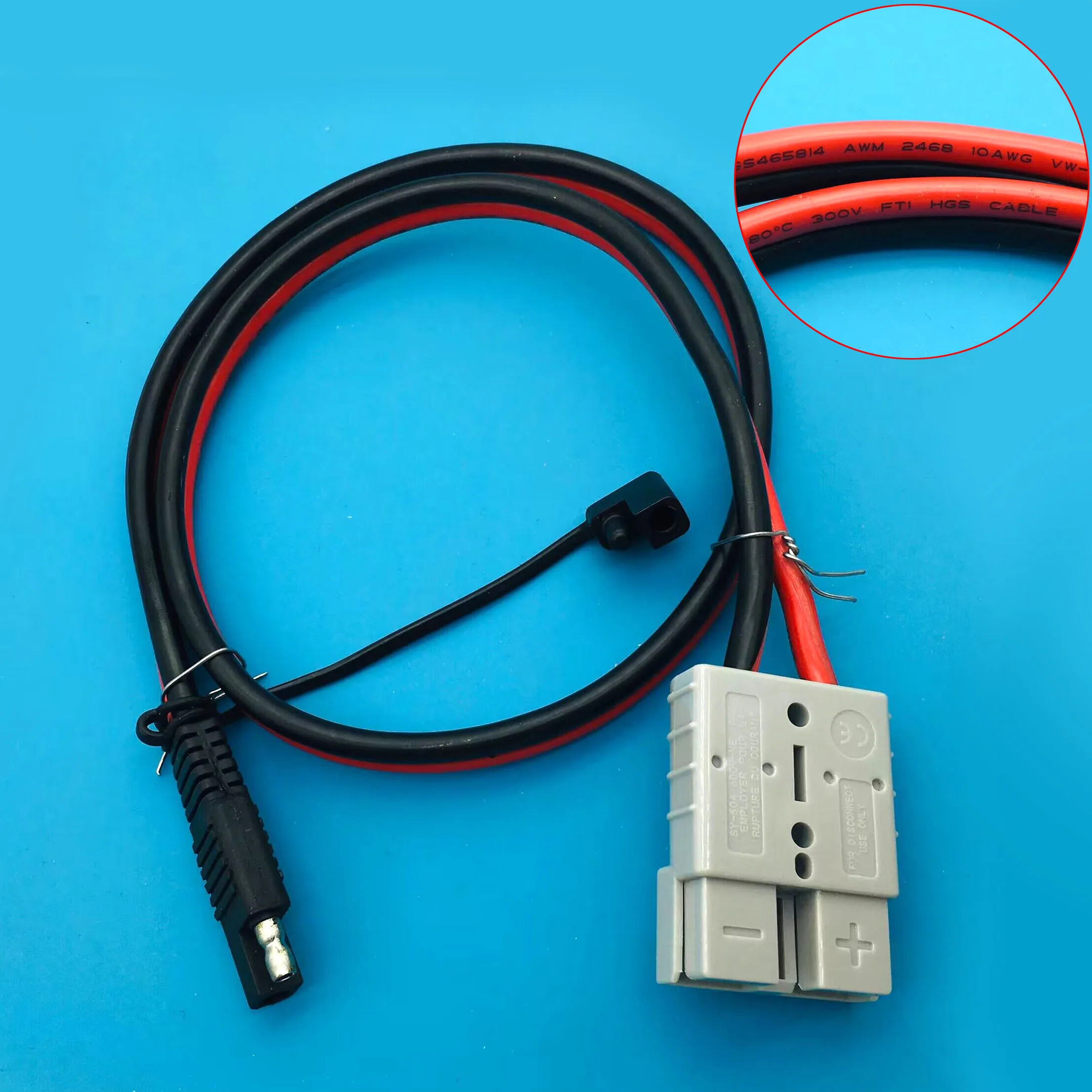 1PCS-50Amp-Connector-600-V-DC-SAE-TO-Anderson-Plug-Extension-Cord-10AWG ...