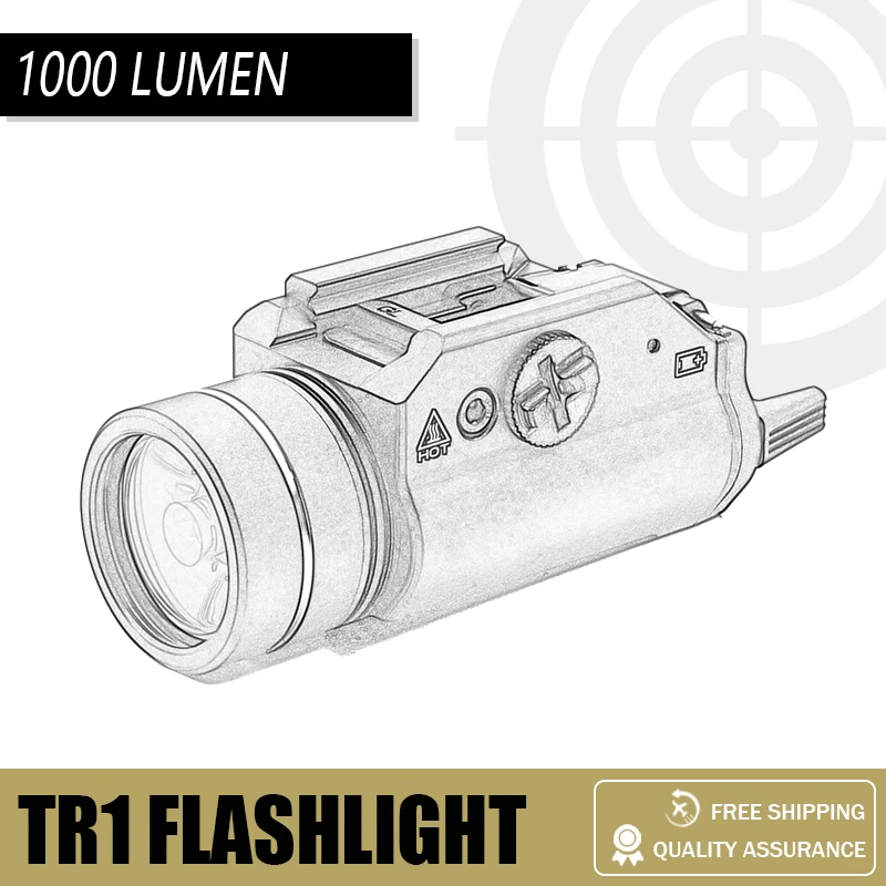 Tactical-TR1-HL-1000-Lumen-Flashlight-for-Pistol-GLOCK-17-18-19-CZ-75 ...