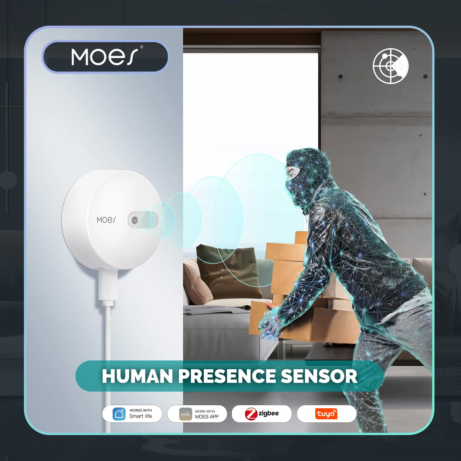MOES-ZigBee-Sensor-de-presencia-humana-Detector-de-ondas-de-Radar-para ...