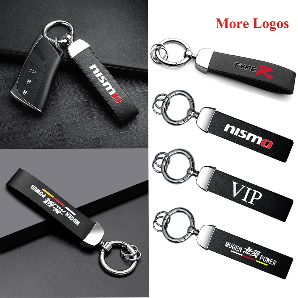 Luxury Leather Car Logo Keychain Key Rings Key Holder Auto Accessories ...