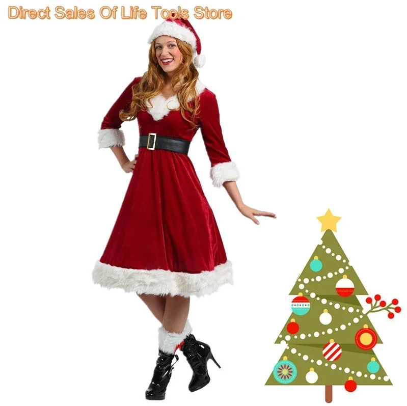 Robe de Noël Rouge pour Femme, Costume Sexy, Tenue de Barrage, Cosplay ...