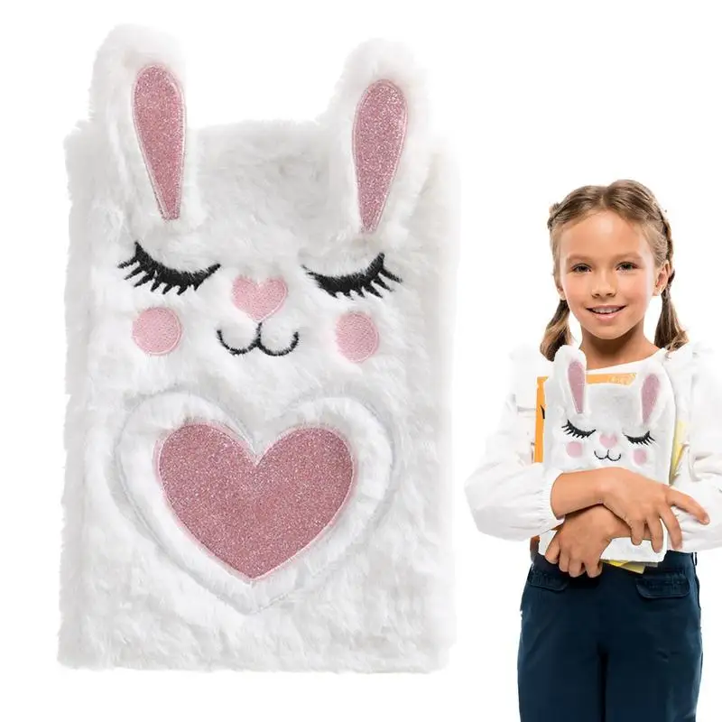 Kawaii Rabbit Foxes Plush Notebook Anime Cartoon Girls Portable Pocket ...