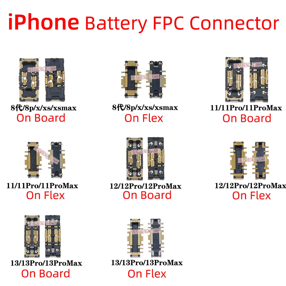 Conector FPC interno, soporte de batería, Clip de contacto para iPhone 8, 8Plus, X, XR, XS, MAX ...