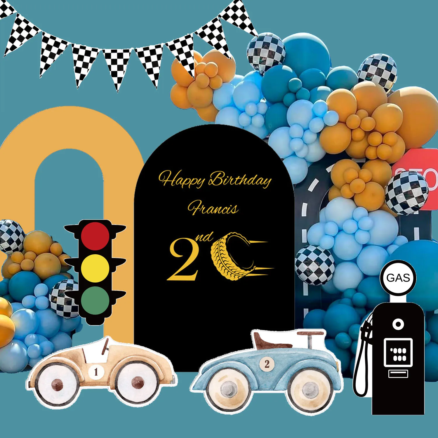 Race-Car-Custom-Arch-Backdrops-Car-Tank-Arch-Cutouts-KT-Board-Party ...