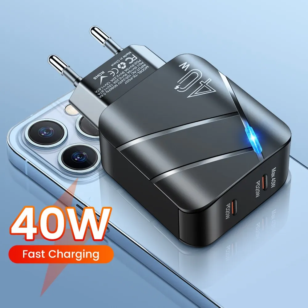 40w-Charger-Dual-PD-Fast-Charging-Type-C-Mobile-Phone-Adapter-For ...