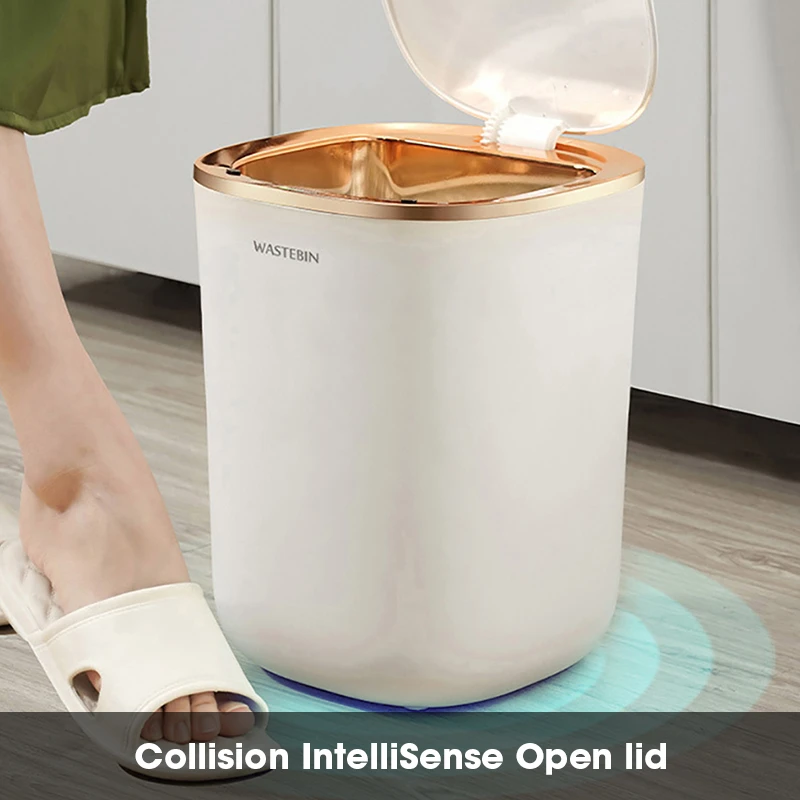 Light luxury Trash Can Smart Induction Trash Can, With Cover, For ...