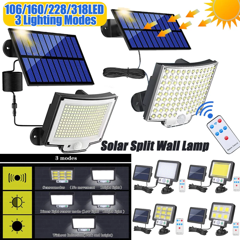 LED-Solar-Split-Wall-Lamp-3-Mode-Waterproof-Motion-Sensor-Lamps-Garden ...