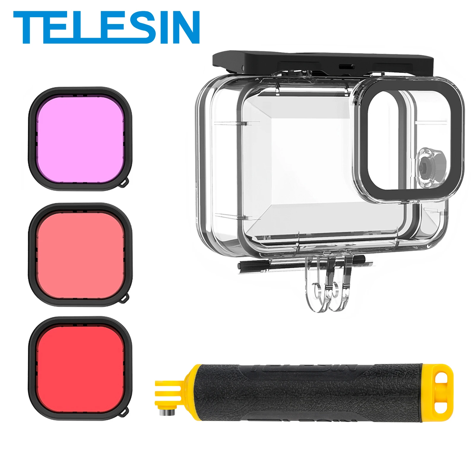 TELESIN-60M-Waterproof-Housing-Case-for-Gopro-Hero-12-11-10-9-Diving ...