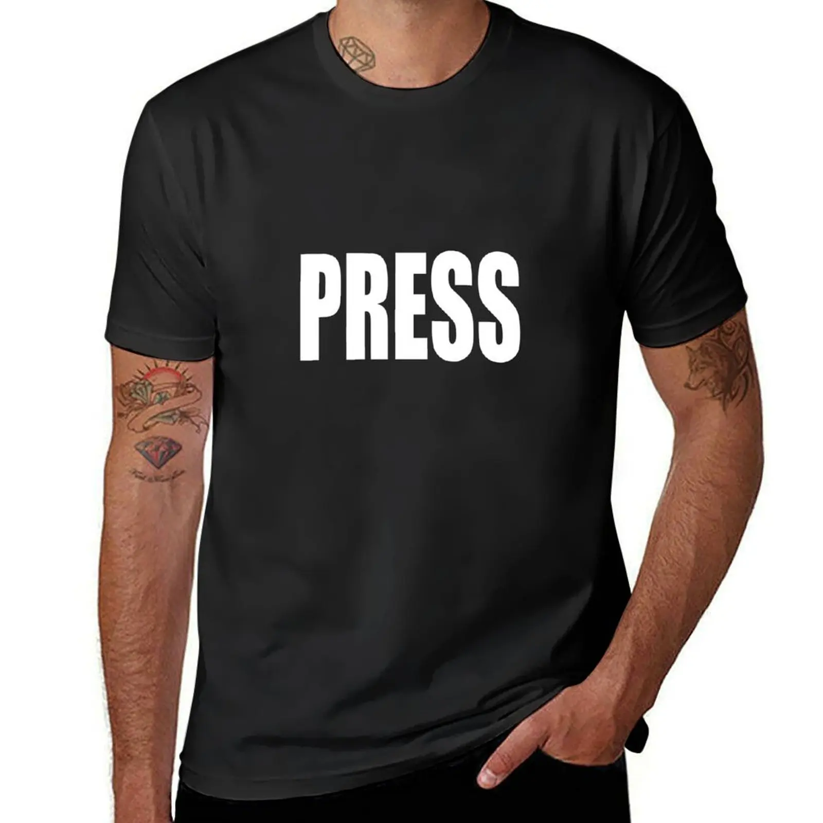 PRESS Tee News Journalist Reporter Shirt Camera T-Shirt customizeds ...