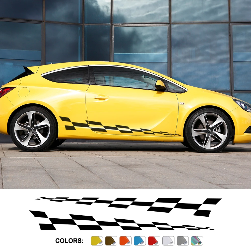 2PCS-Car-Vinyl-Side-Stripes-Stickers-For-Vauxhall-Adam-Astra-Viva-Corsa ...