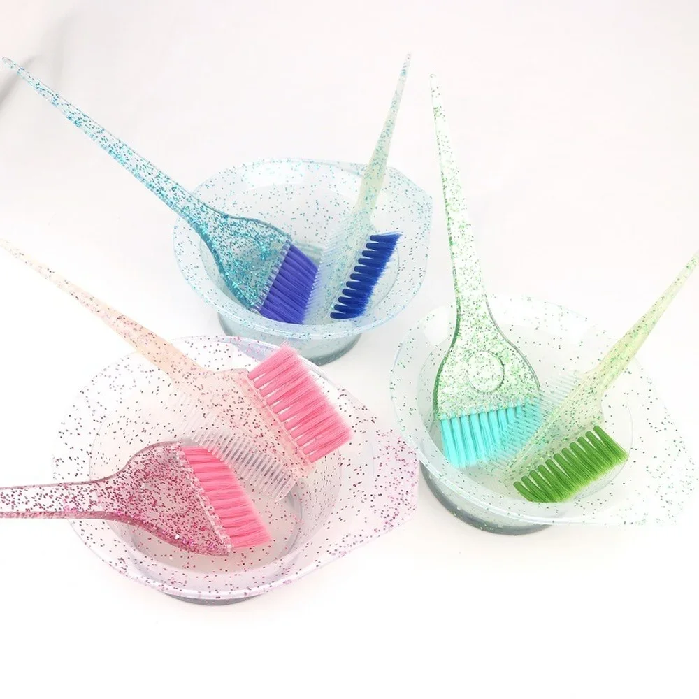 3 Colors Glitter Professional Hair Dye Bowl Mixing Tint Bowl Hair