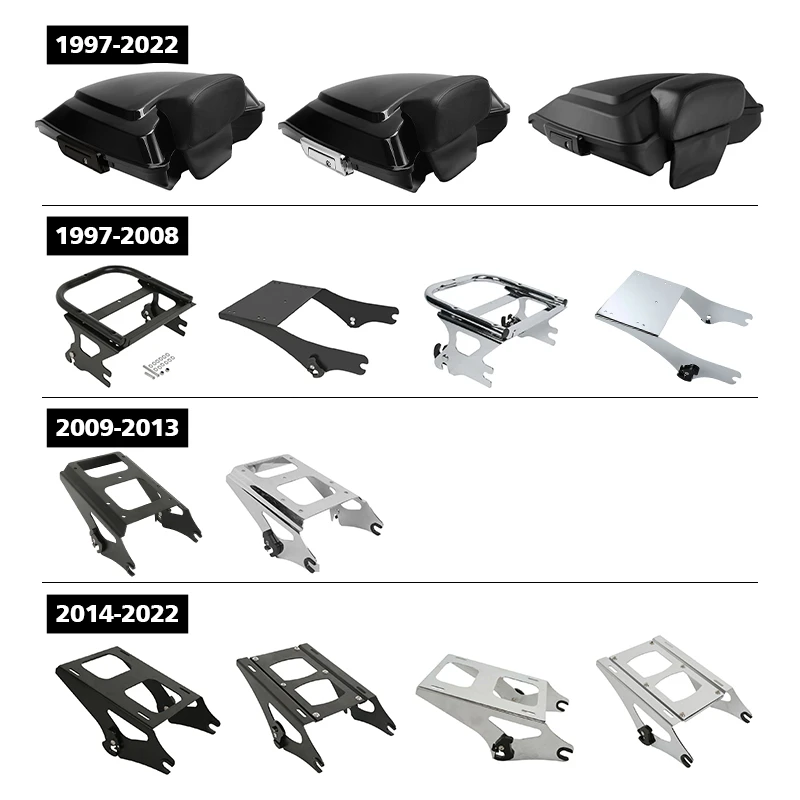 Motorcycle Razor Pack Trunk Backrest Pad Mounting Rack For Harley Tour ...