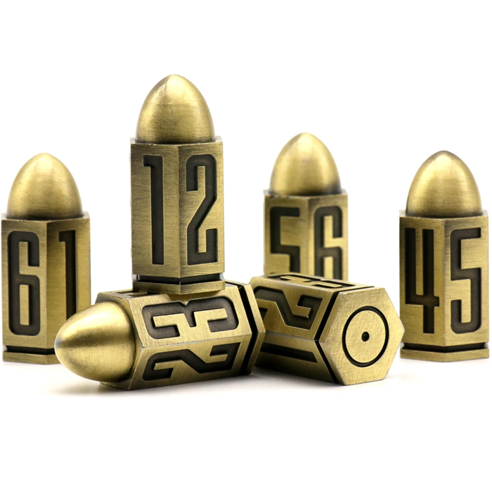 6-Sided-Bullet-Dice-Set-for-Table-Games-DND-D6-Metal-Dice-6pcs-set-For ...