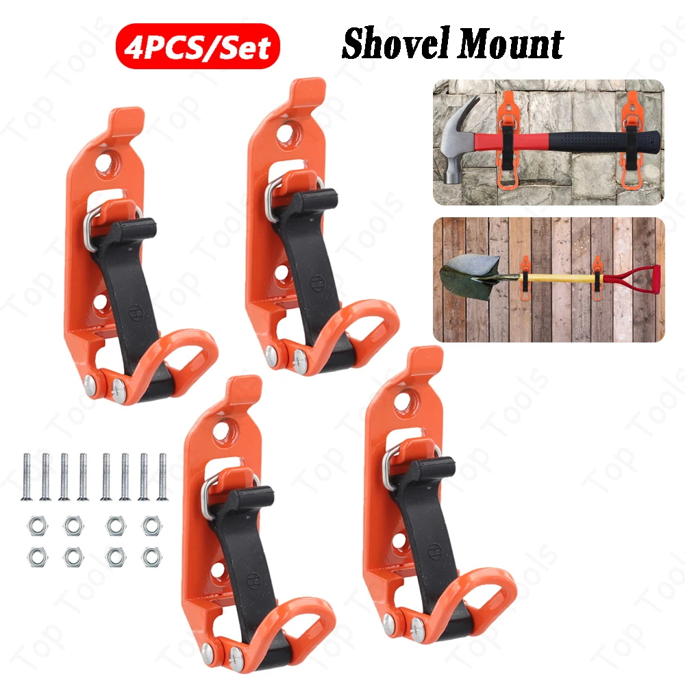 4PCS-Shovel-Mount-Bracket-Metal-Rubber-Clamps-Wall-Mounted-Bracket-Car ...