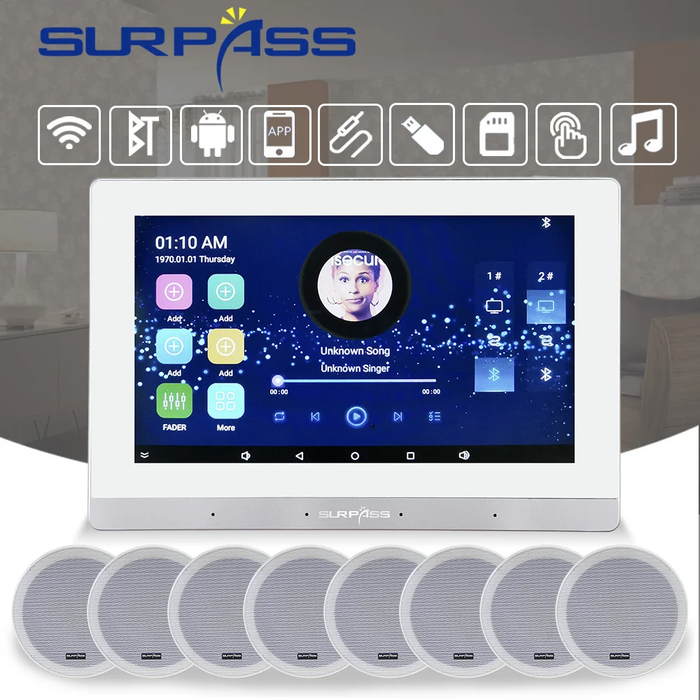 Smart Touch Screen Wall Amplifier Bluetooth-compatible Android Wifi Fm ...