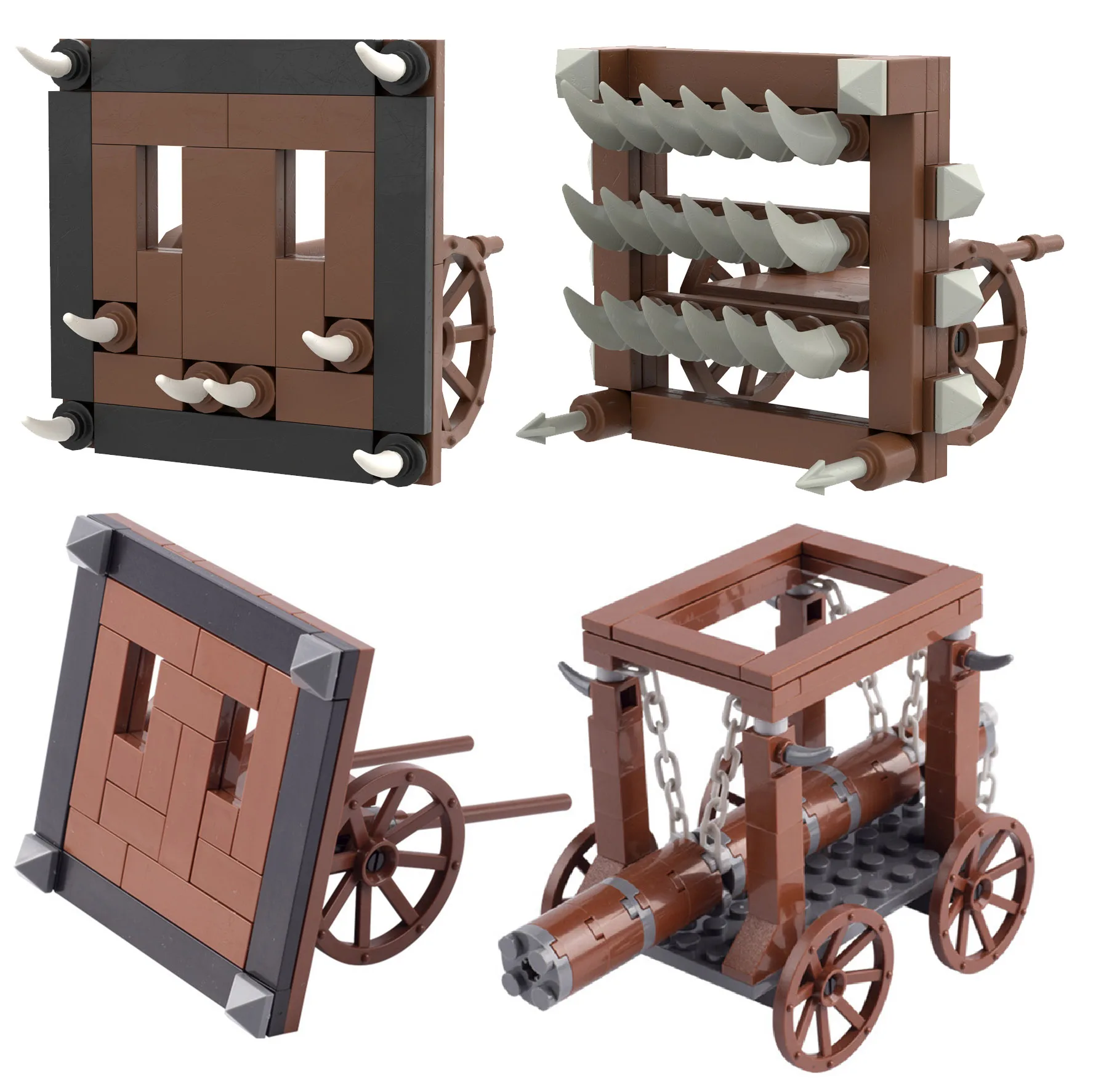 MOC Battering Ram Building Blocks Kit Medieval Military Castle Siege ...